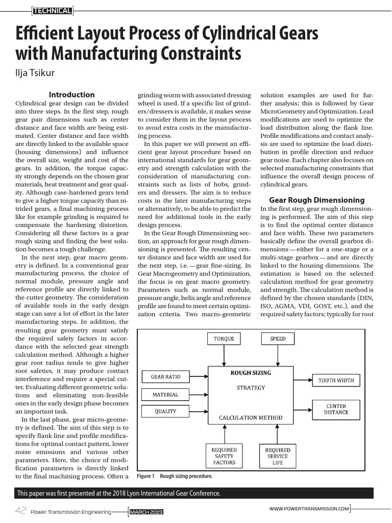 Efficient Layout Process of Cylindrical Gears With Manufacturing Constraints | PDF | Gear ...