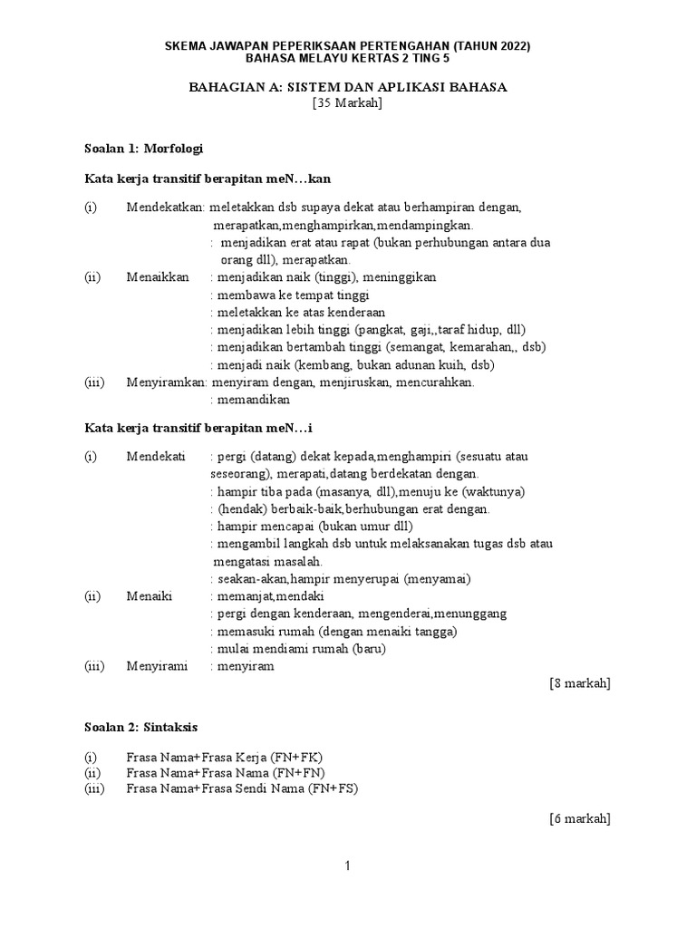 Skema BM PPT Kertas 2 | PDF