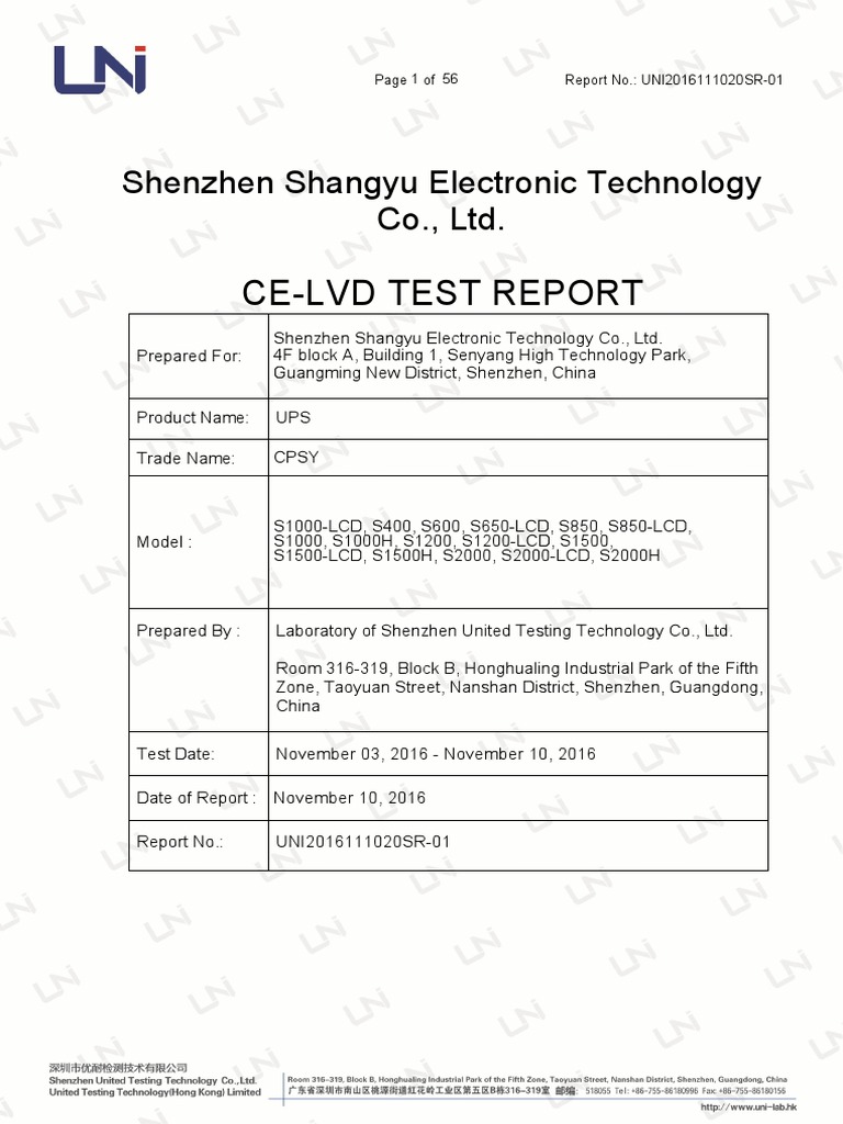 LVD Test Report | PDF | Insulator (Electricity) | Mains Electricity