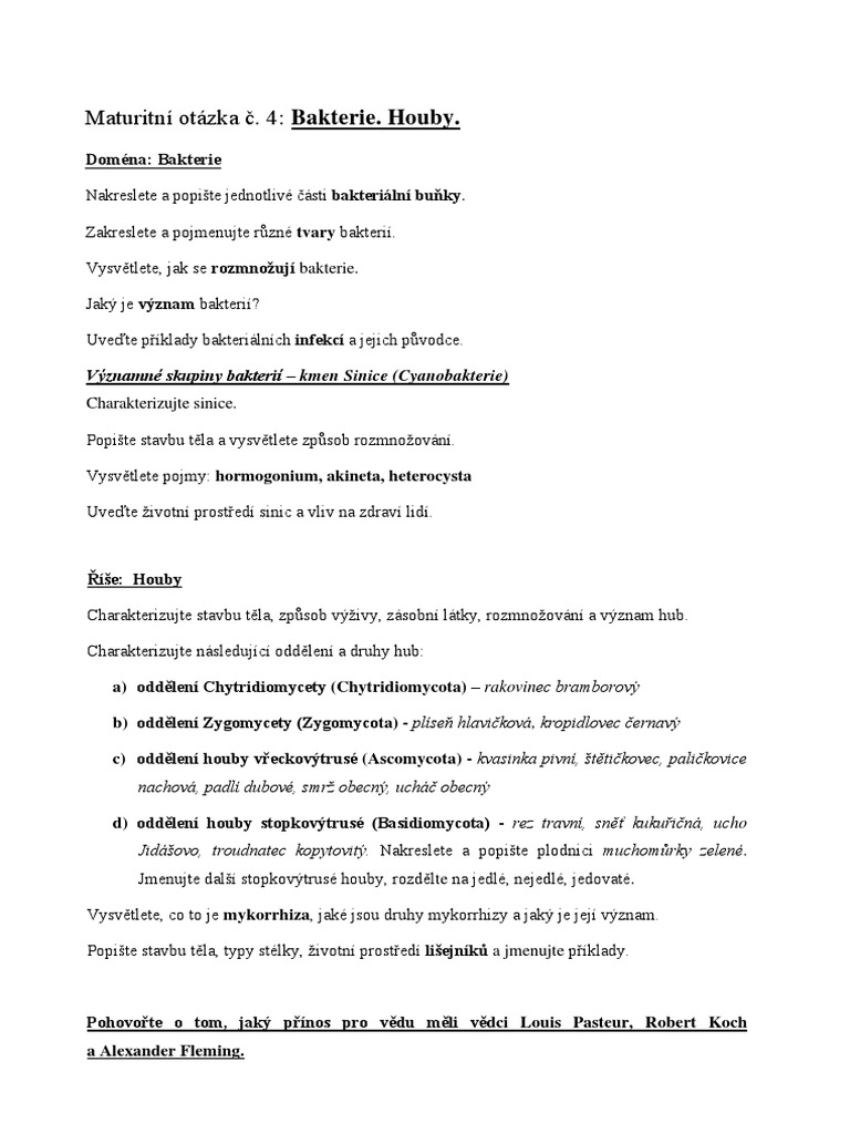 Maturitní Otázka 04 | PDF