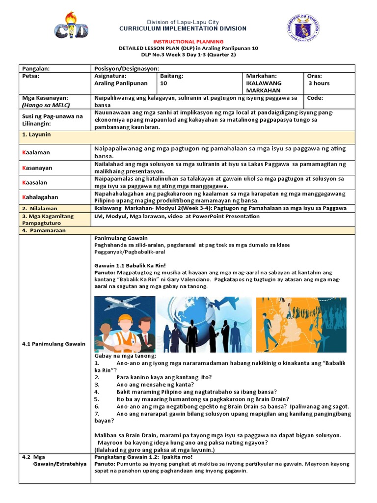 Ap10 Dlp No 3 Week 3 Day 1 3 Quarter 2 Pdf