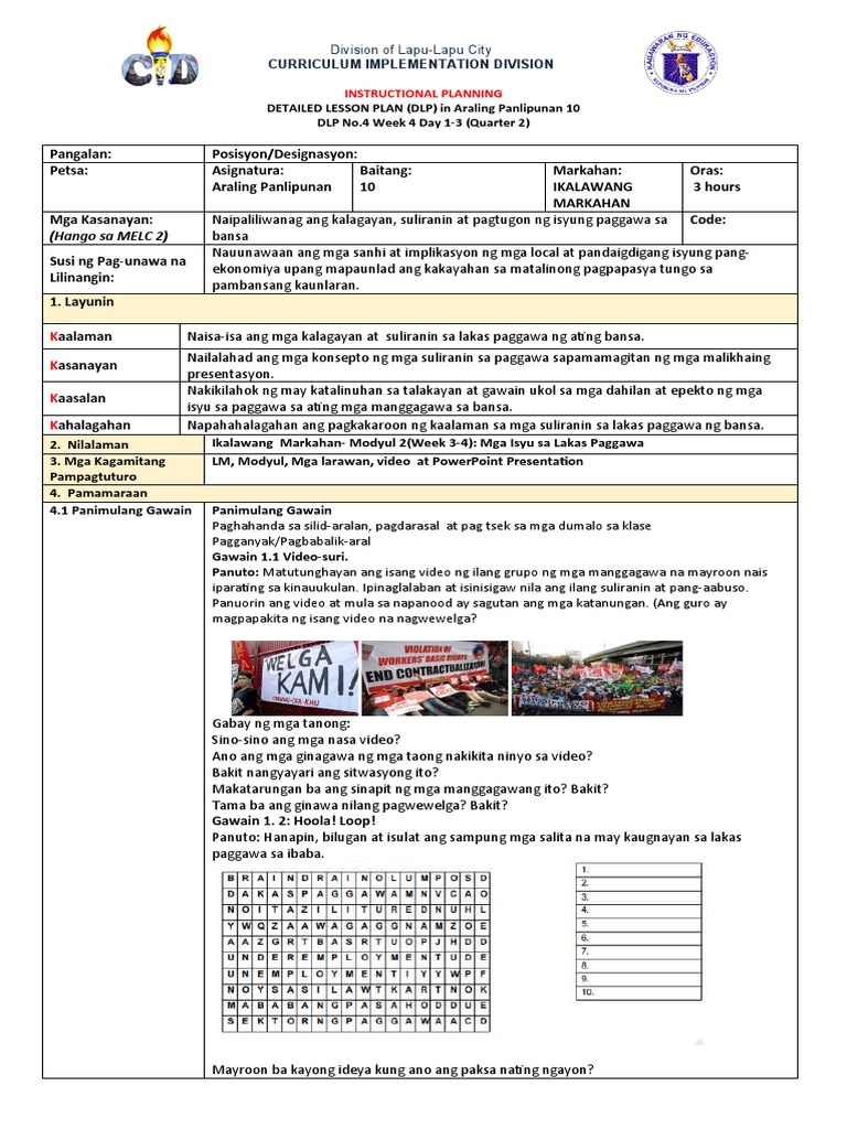 AP10 DLP No.4 Week 4 Day 1-3 (Quarter 2) | PDF