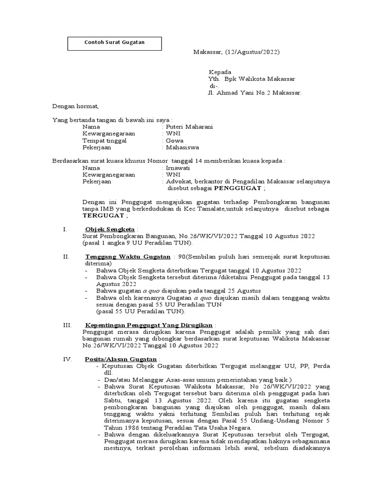 Contoh-Surat-Gugatan | PDF