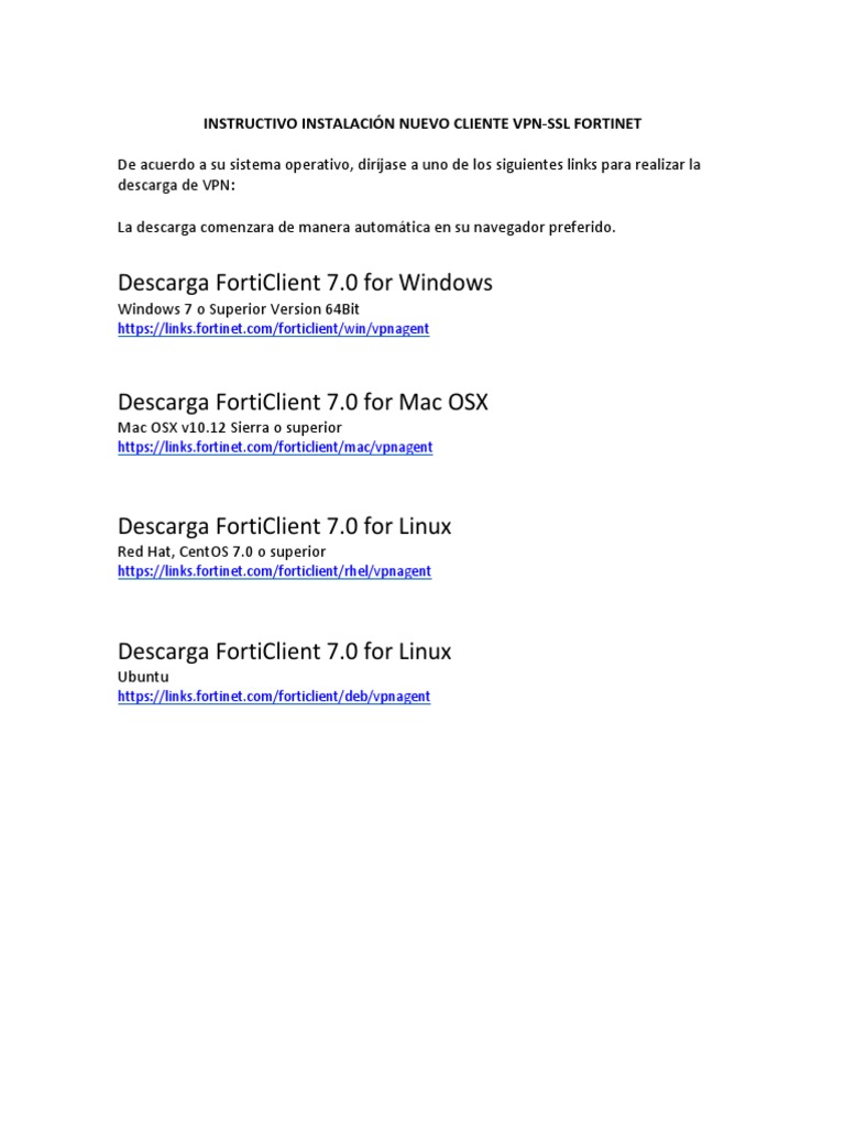 INSTRUCTIVO INSTALACIÓN NUEVO CLIENTE VPN | PDF
