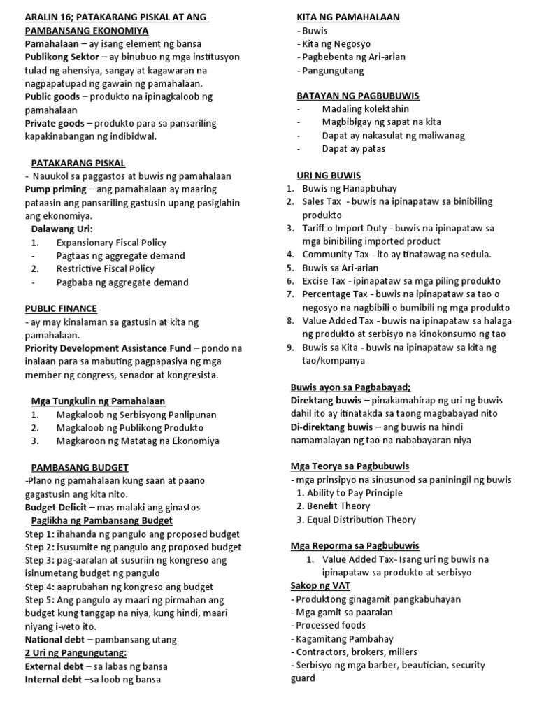 Patakarang piskal at pananalapi | PDF