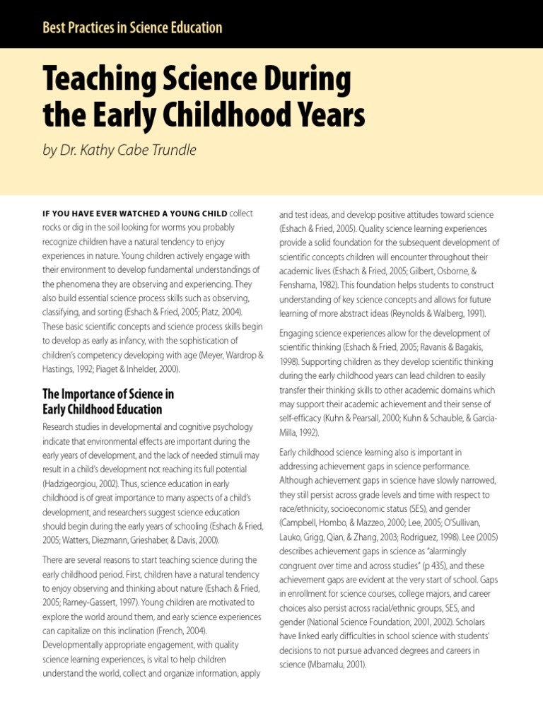 Early Childhood Science Education Insights | PDF