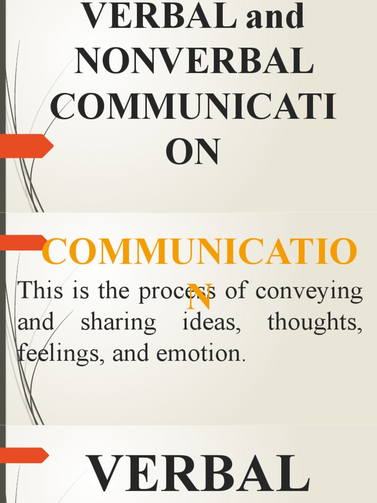 Verbal and Nonverbal Communication Types | PDF