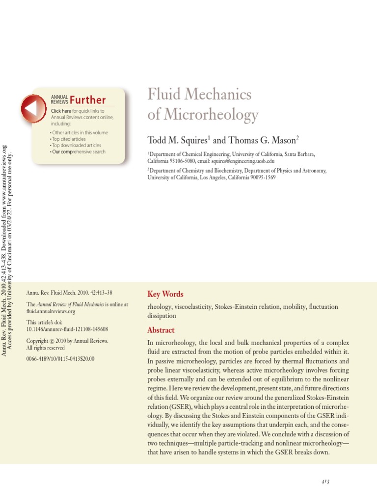 Microrheology 1 | PDF