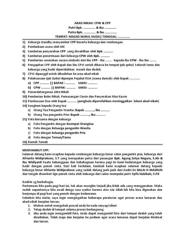 Akad Nikah Syifa & Afrianto di Masjid | PDF | Agama & Spiritualitas
