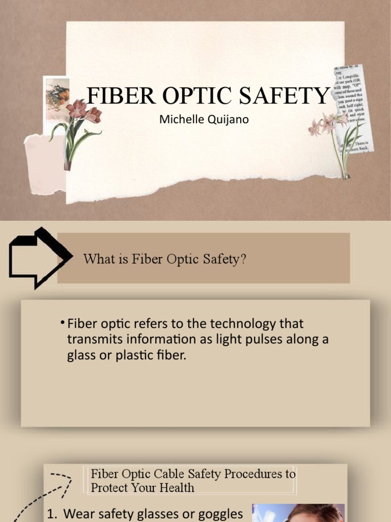 Fiber Optic Safety: Michelle Quijano | PDF | Optical Fiber | Glasses