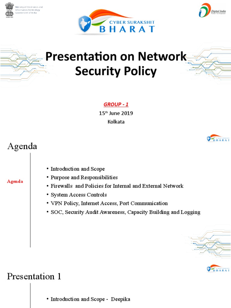 Group 1-Network Security Policy For Cyber Surakshit Bharat June 15 Kolkata | PDF | Security ...