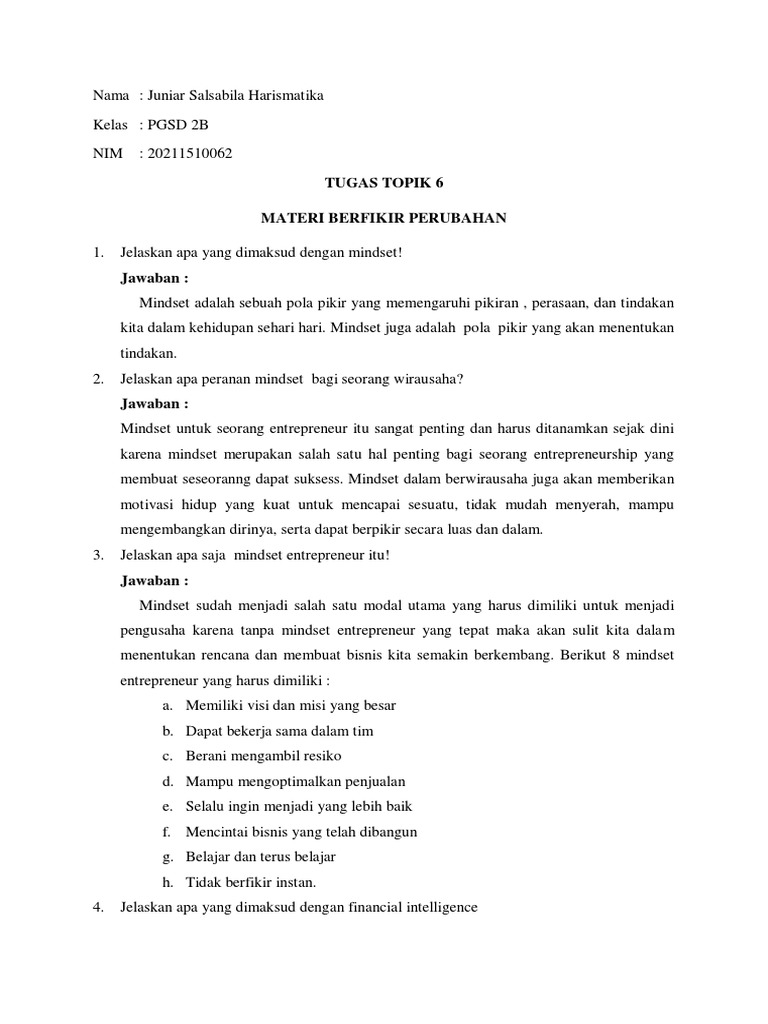 Topik 6 Dan Topik 7 KWU | PDF | Karier & Perkembangan