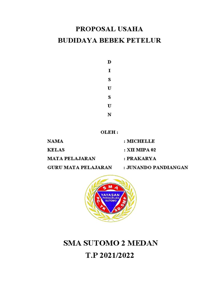 Michelle - 33 - Xii Mipa 02 - Proposal Budidaya Bebek Petelur | PDF