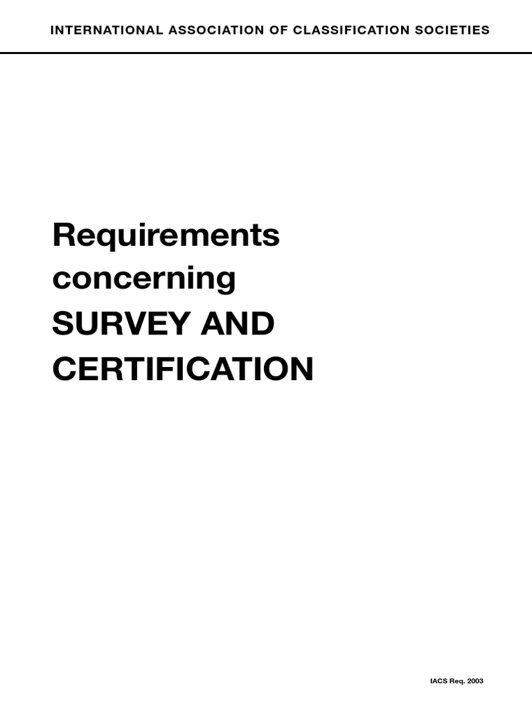 Requirements Concerning Survey and Certification: International ...