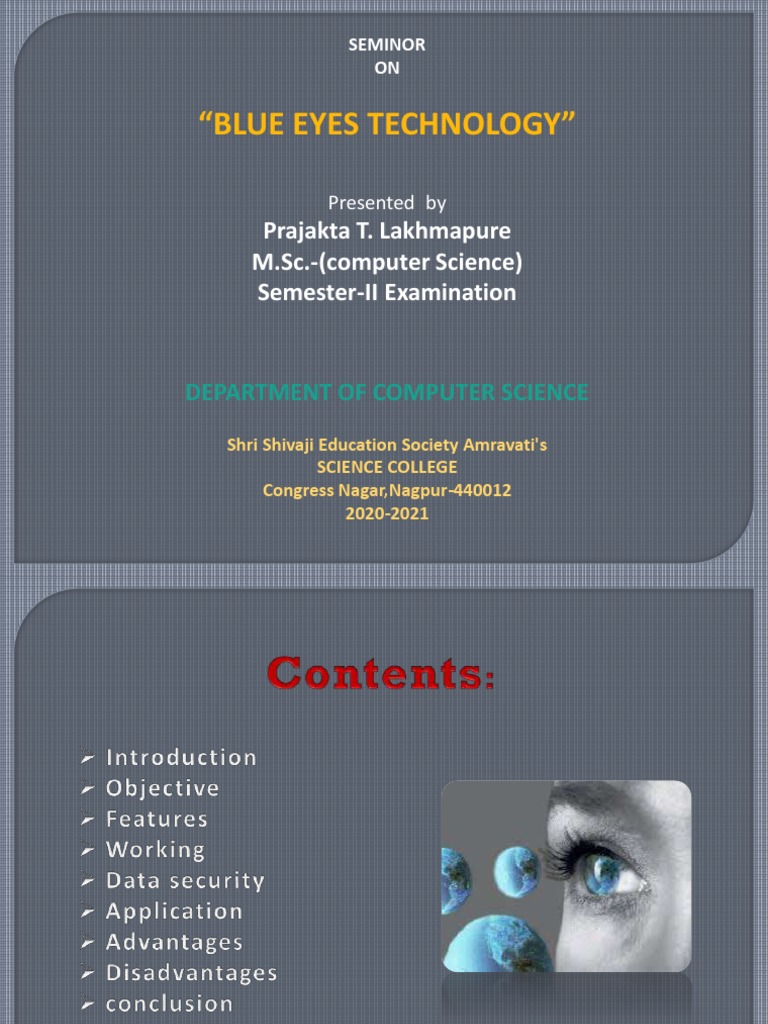 Blue Eyes Technology Seminar Summary | PDF | Bluetooth | Authentication