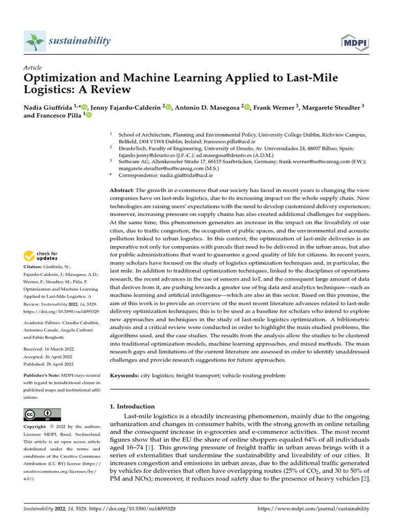 Machine Learning Last Mile Delivery | Download Free PDF | Machine Learning | Support Vector Machine