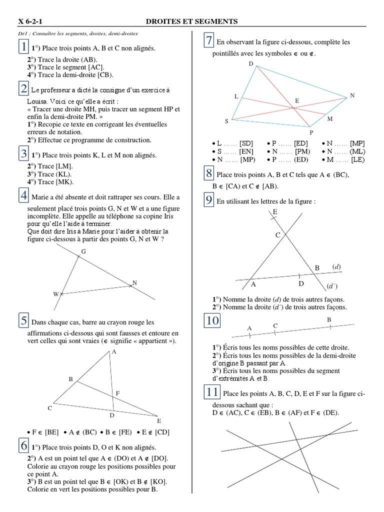 Notation des Droites et Segments en Mathématiques | PDF