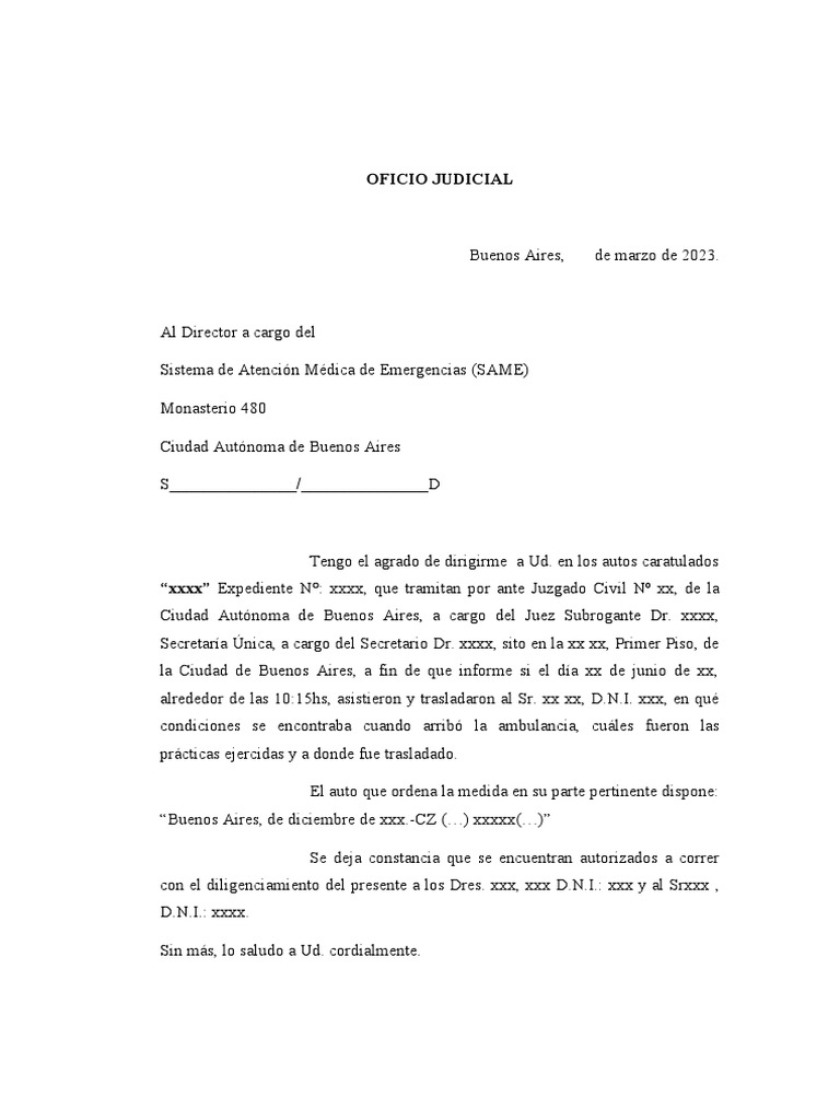 modelo oficio 400 | PDF