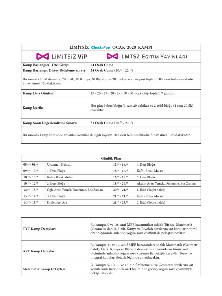 Check Up Kamp Program | PDF