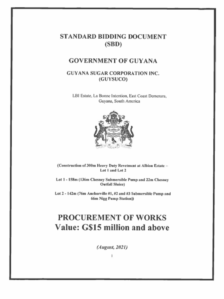 IFB - Construction of 300m Heavy Duty Revetment at Albion Estate | PDF