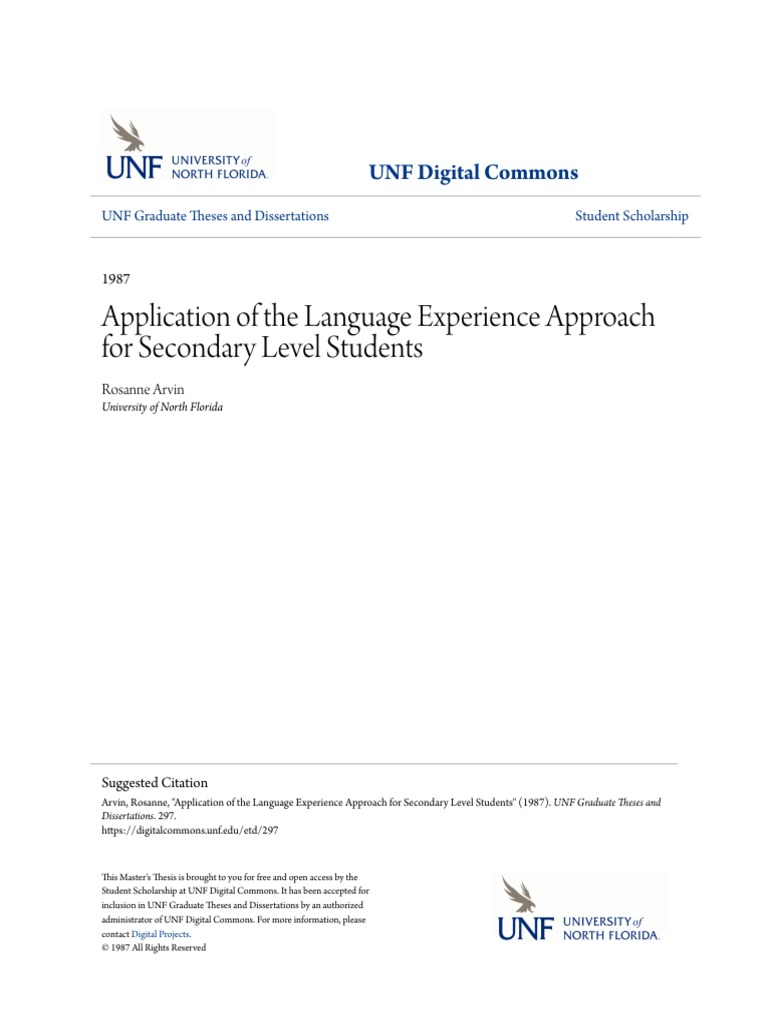 Application of The Language Experience Approach For Secondary Lev | PDF ...