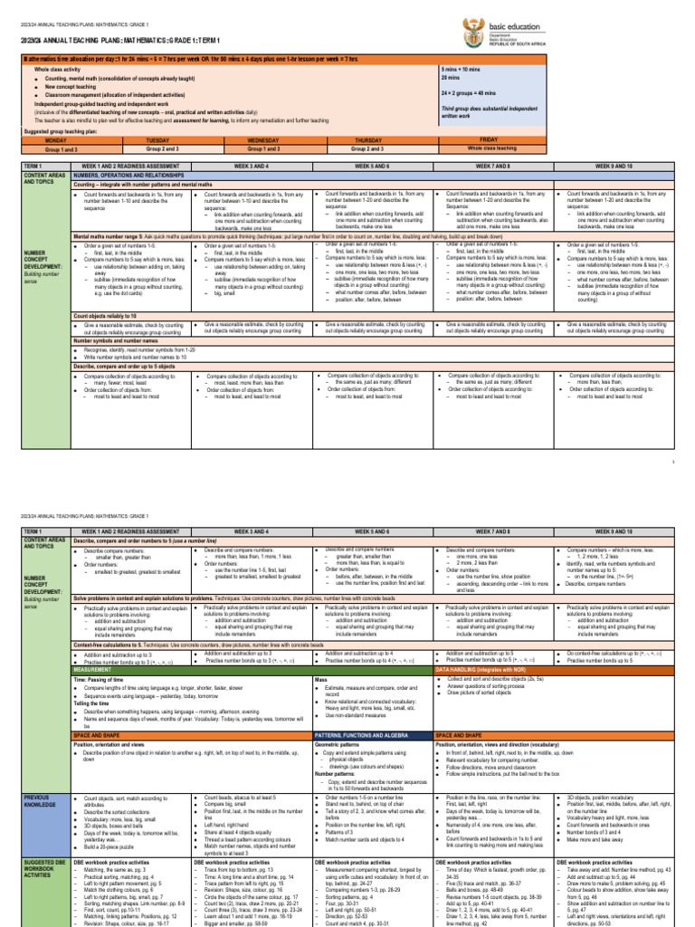 ATP 2023-24 GR 1 Mathematics Final | PDF | Learning | Educational Assessment