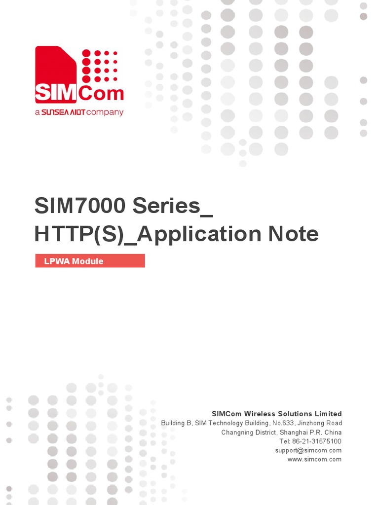 SIM7000 Series - HTTP (S) - Application Note - V1.03 | PDF | Hypertext Transfer Protocol ...