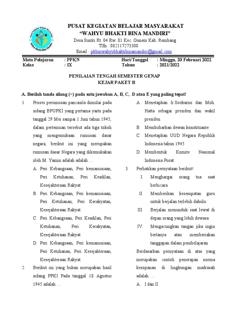 Soal PTS PKN Kelas 9 | PDF