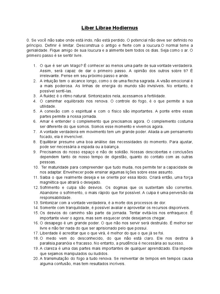 Liber Librae Hodiernus: Reflexões sobre o autoconhecimento, liberdade e ...