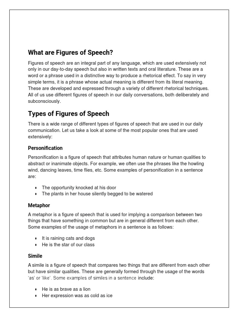 Figures of Speech 8A | PDF