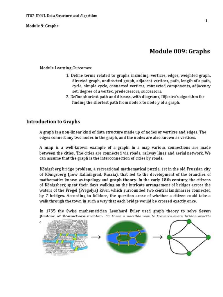 Module 9 - Graphs | PDF | Vertex (Graph Theory) | Discrete Mathematics
