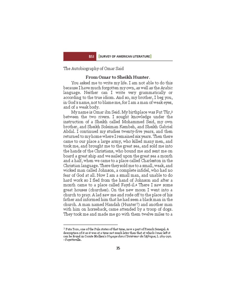 The Autobiography of Omar Said | PDF | Jesus