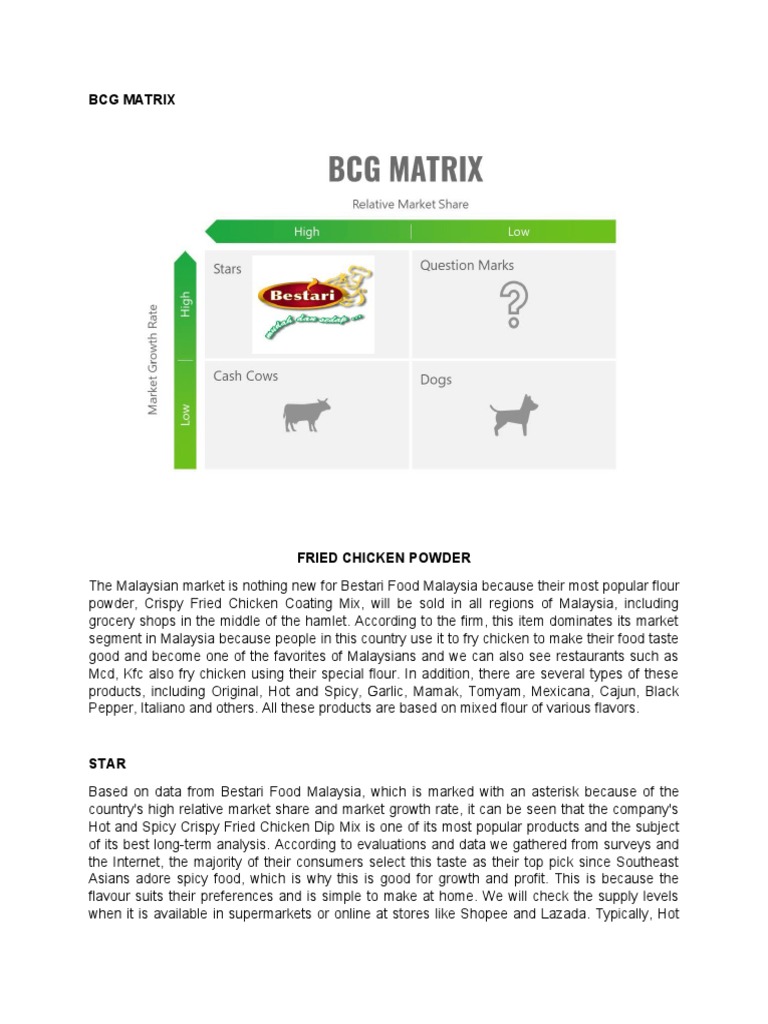 BCG MATRIX (New Edit) | PDF | Taste | Foods