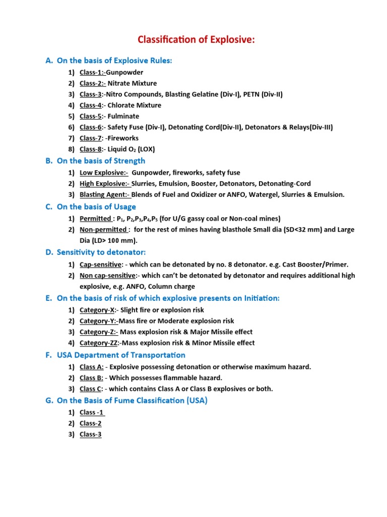 Explosive Classification | PDF