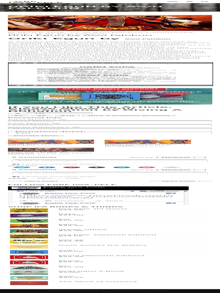 Oriki Egun by Awo Falokun - EGBE IWA-PELE | PDF