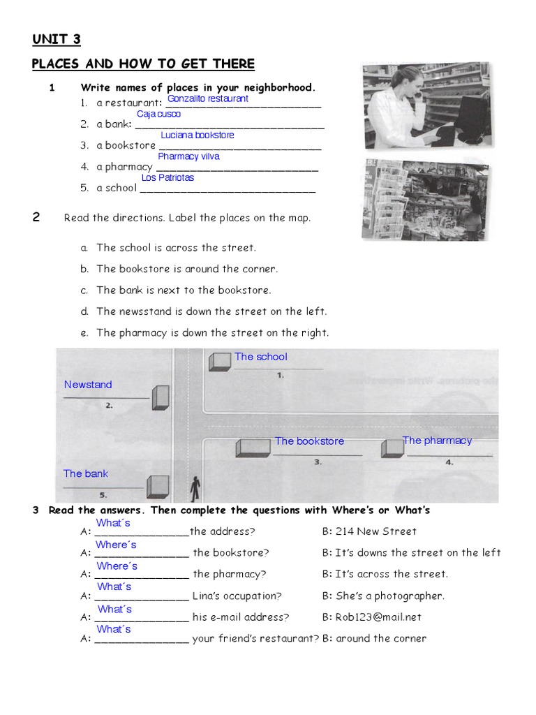Unit 3: Places and Directions Guide | PDF