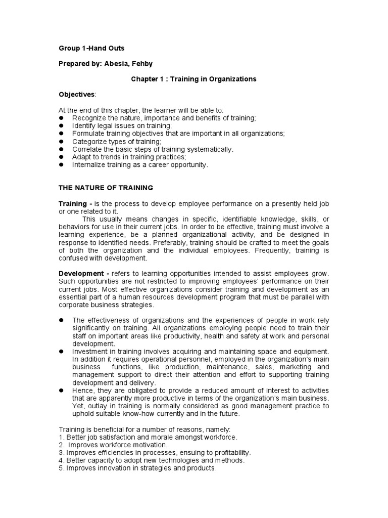 Training in Organizations | PDF | Employment | Human Resources