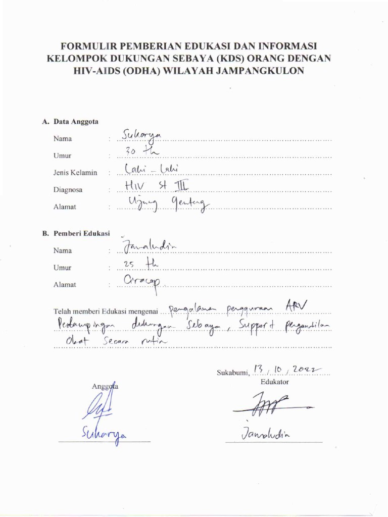 Formulir Edukasi Di Komunitas Pdf