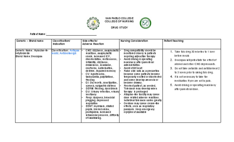 Hyoscine-N-butylbromide (HNBB) | PDF | Medicine | Medical Specialties