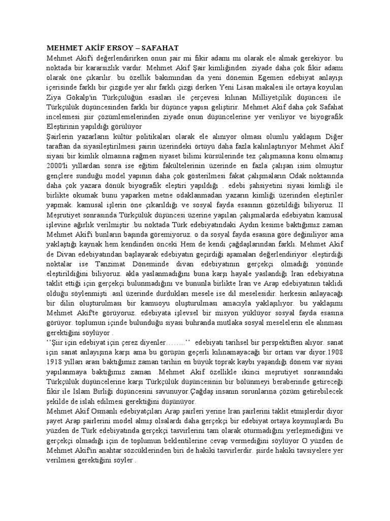 Mehmet Akif Ersoy - Safahat | PDF