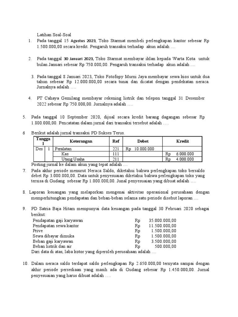 Agustus 2023: Tangga L Keterangan Ref Debet Kredit | PDF