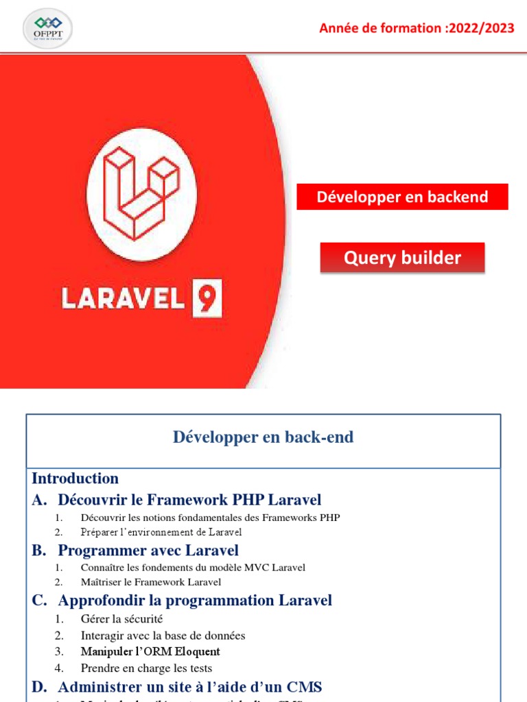 Développer en Back-End - 11 Query Builder | PDF | Système de gestion de contenu | Programmation ...