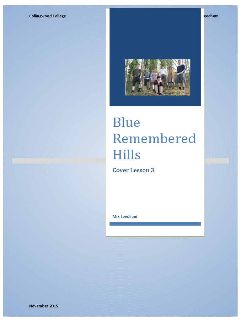 Year 8 Term 2a Blue Remembered Hills Lesson 3 Workbook | PDF | Cognition
