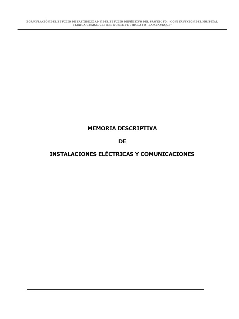 03 Memoria Descriptiva Electricas | PDF | Transformador | Subestacion electrica