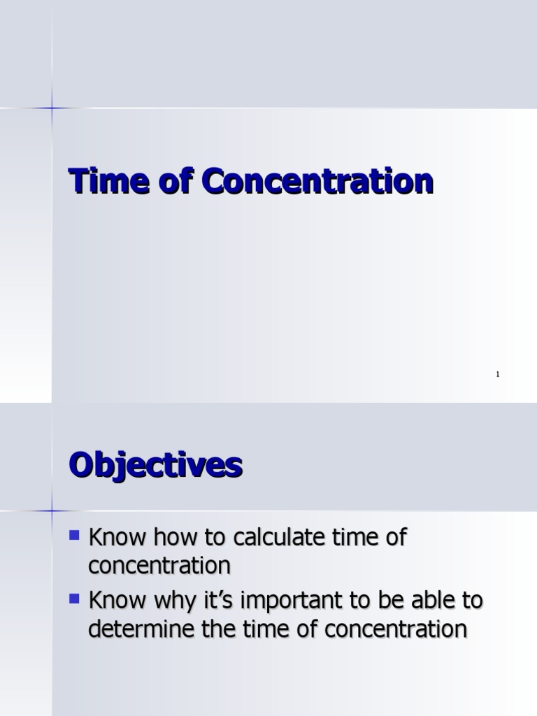 Time of Concentration | PDF | Stream | Drainage Basin