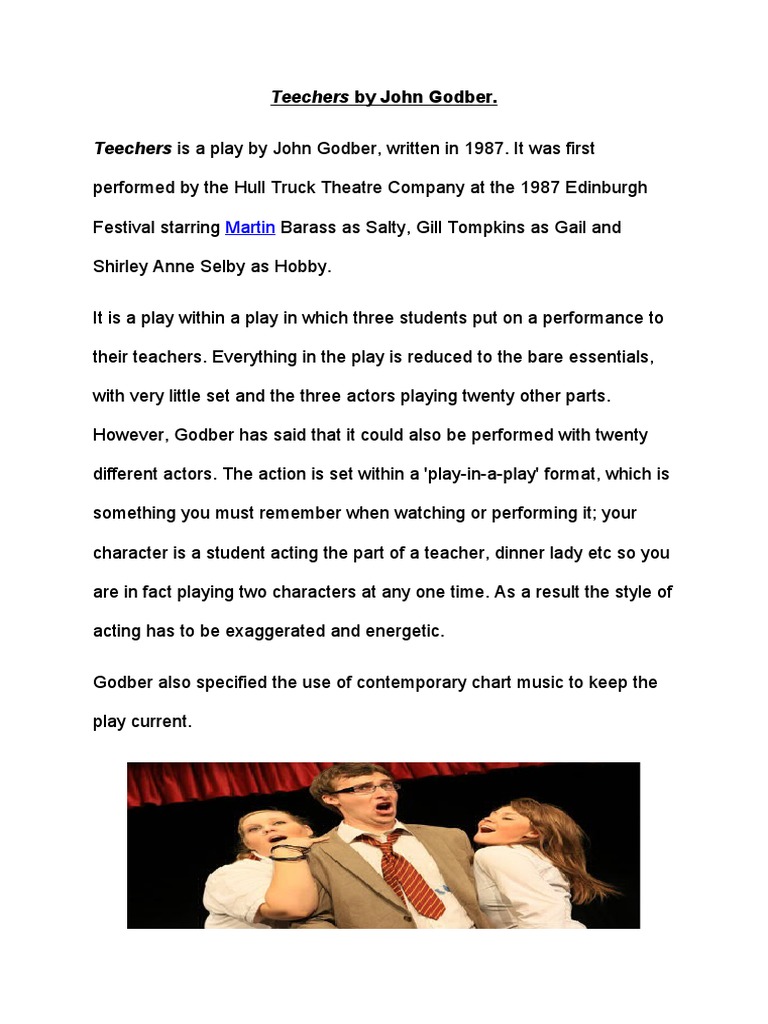 Teechers Info Pack | PDF | Theatre | Performing Arts