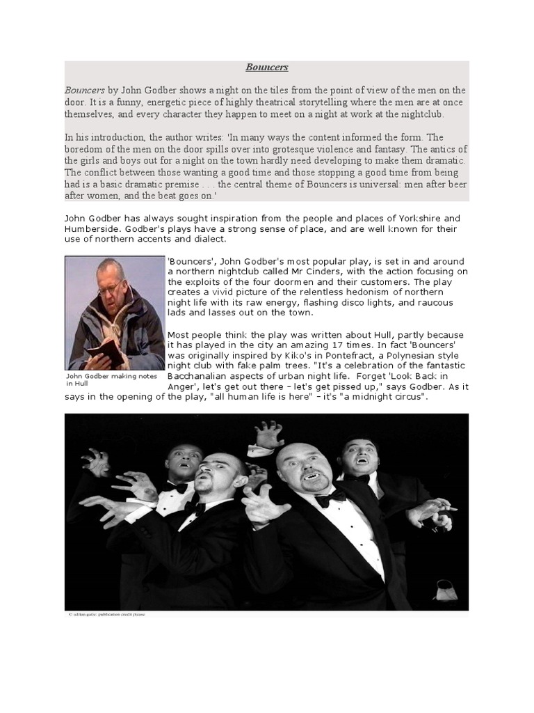 Bouncers Info Pack | PDF | Play (Theatre)