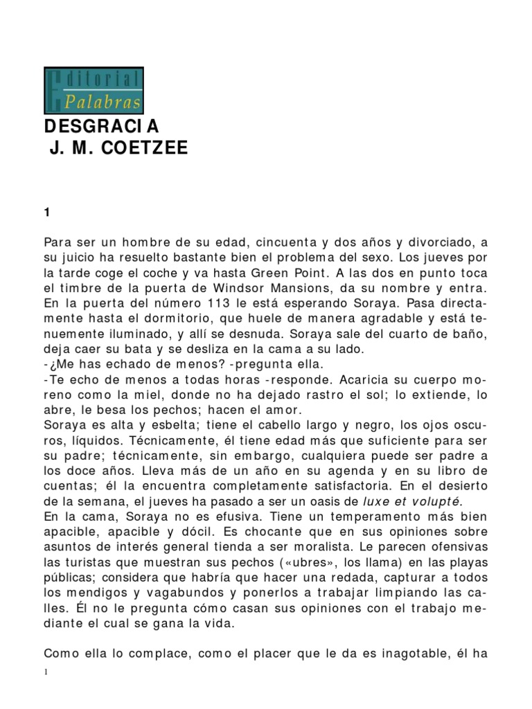 D Esgraci A J. M - Coetzee | PDF