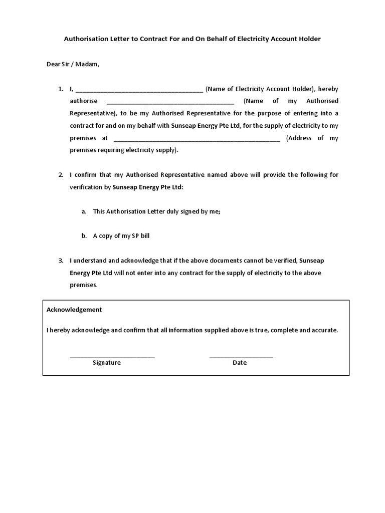 Authorisation Letter Pdf