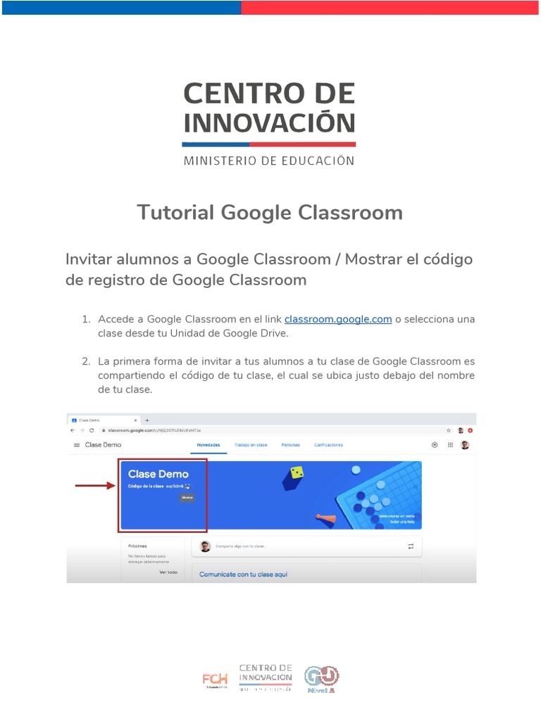 Tutorial Google Classroom _ Invitar alumnos y código de registro | PDF